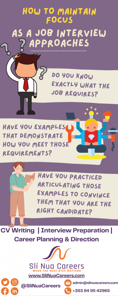 How to maintain focus as a job interview approaches - Slinua Careers